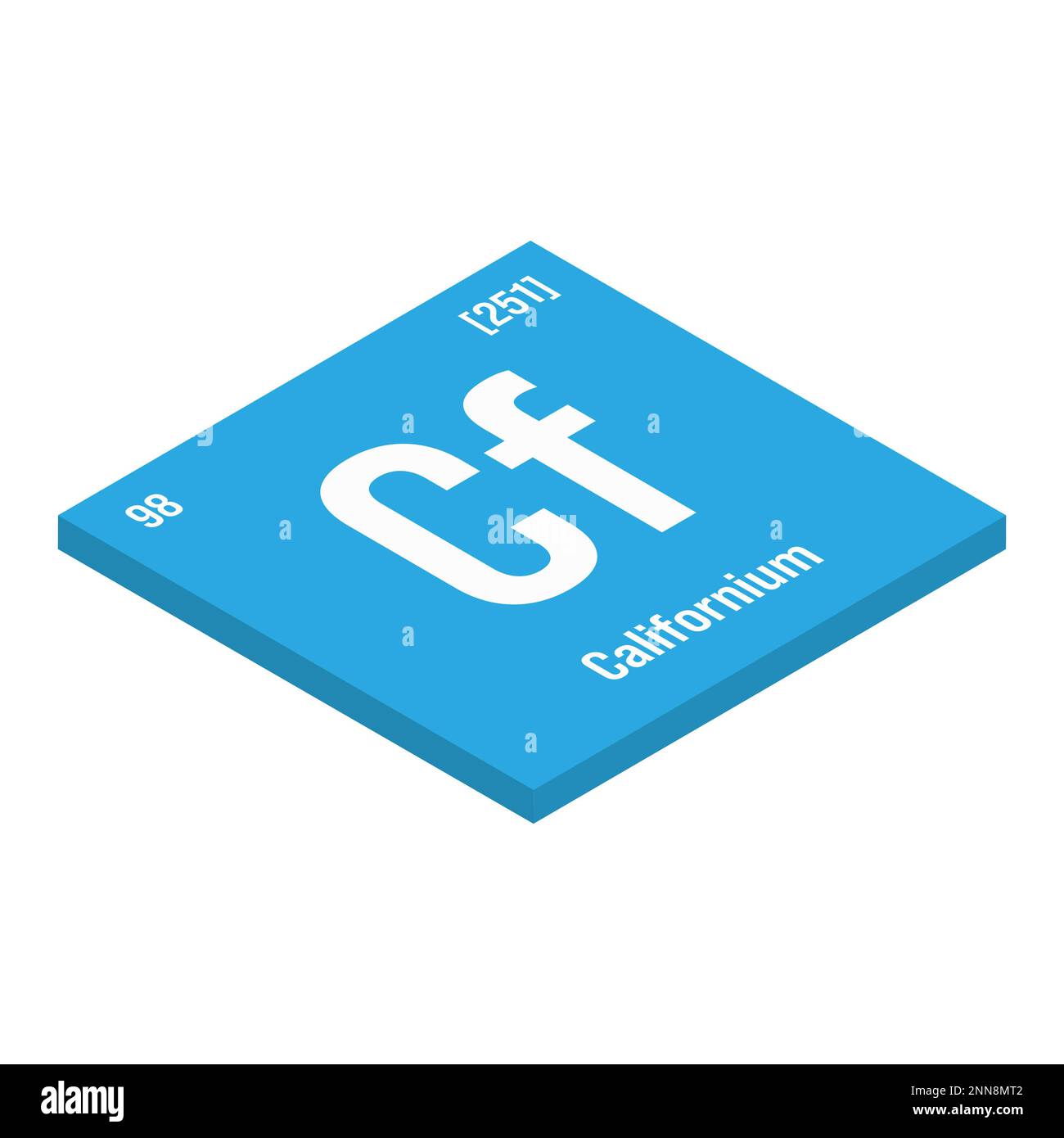 Californium, Cf, periodic table element with name, symbol, atomic ...