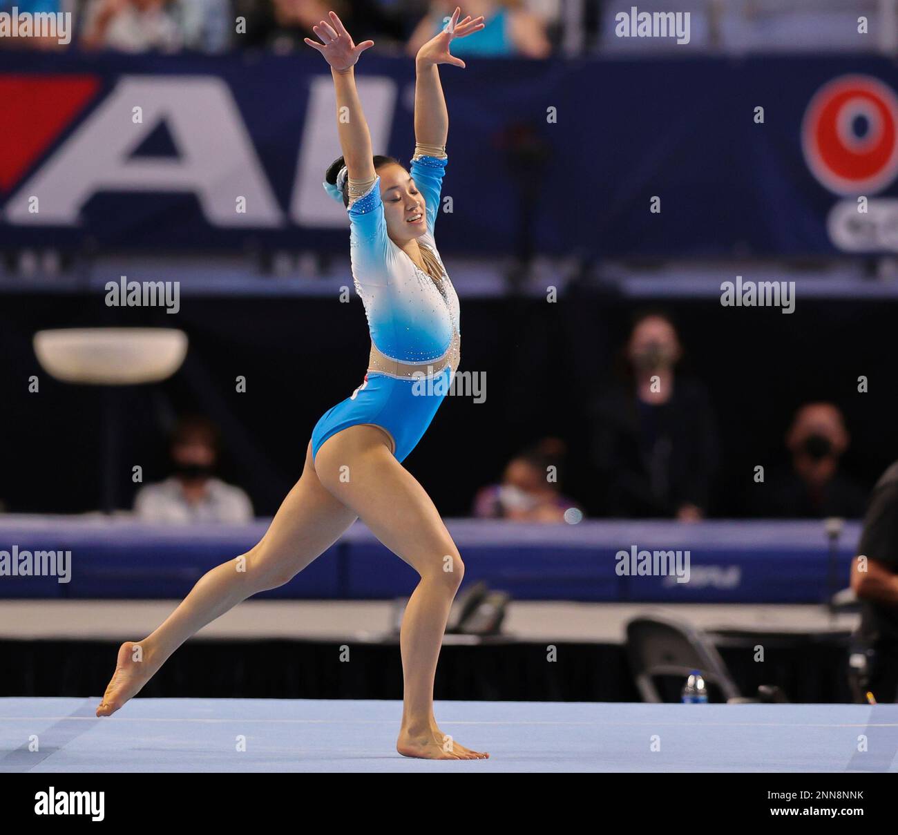 June 4, 2021: Leanne Wong performs her floor routine during Day 1 of ...