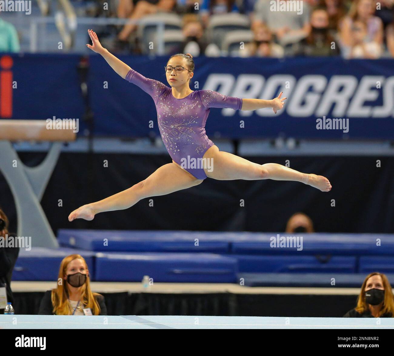 June 4, 2021: Morgan Hurd performs her floor routine during Day 1 of ...