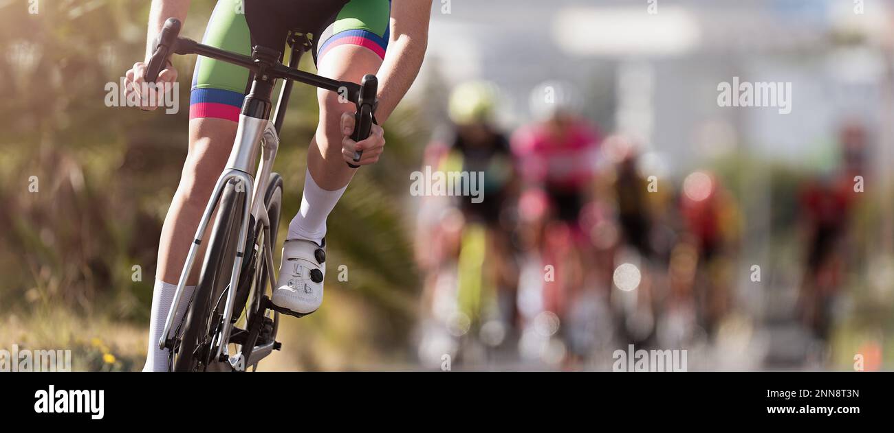 Cycling competition, cyclist athletes riding a race Stock Photo - Alamy