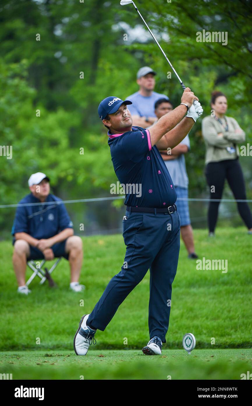 DUBLIN, OH - JUNE 03: Patrick Reed (USA) watches his tee shot on 12 ...