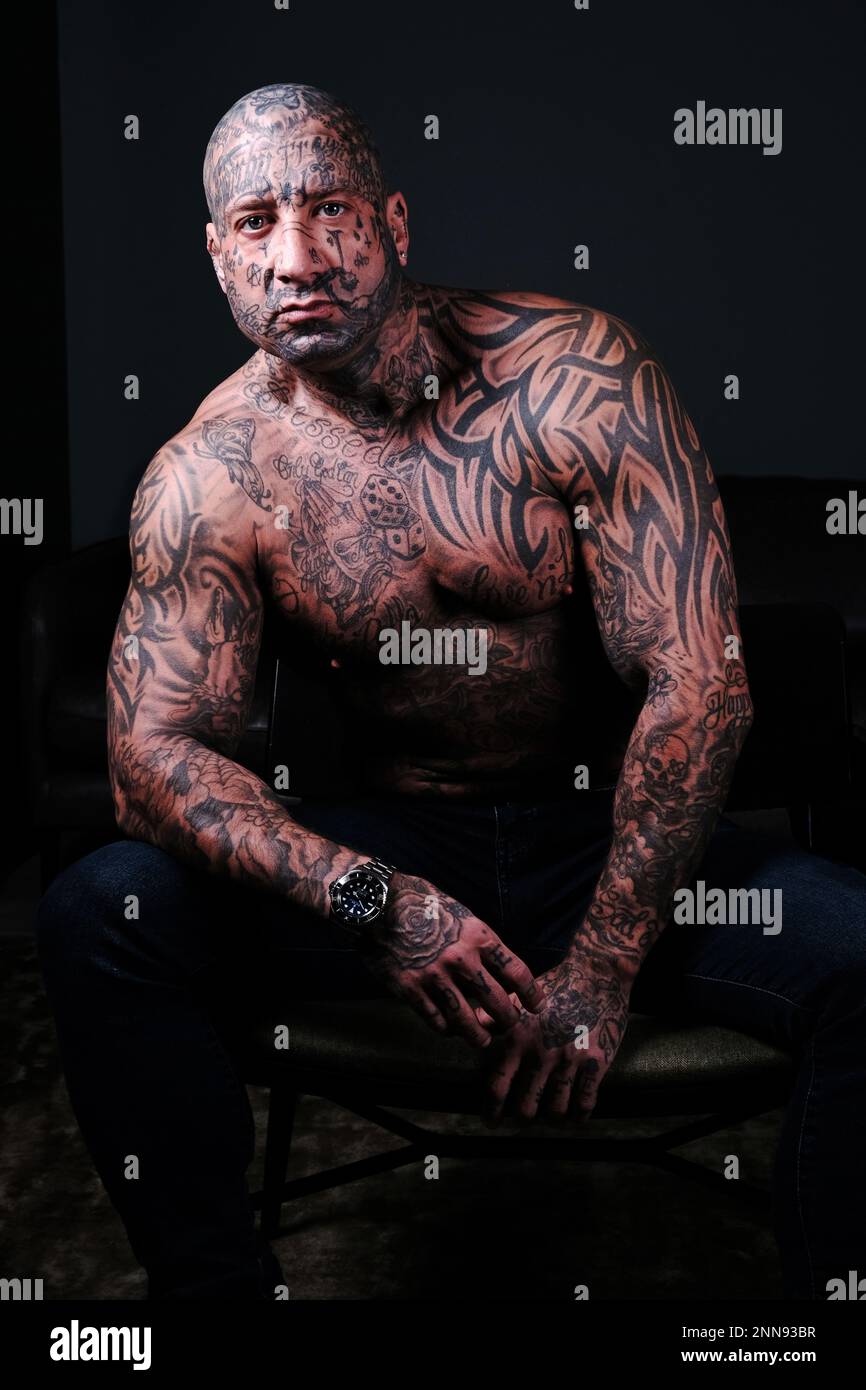 Ian Griggs (aka Mr. Ink) Low Key Portrait (4 Stock Photo - Alamy