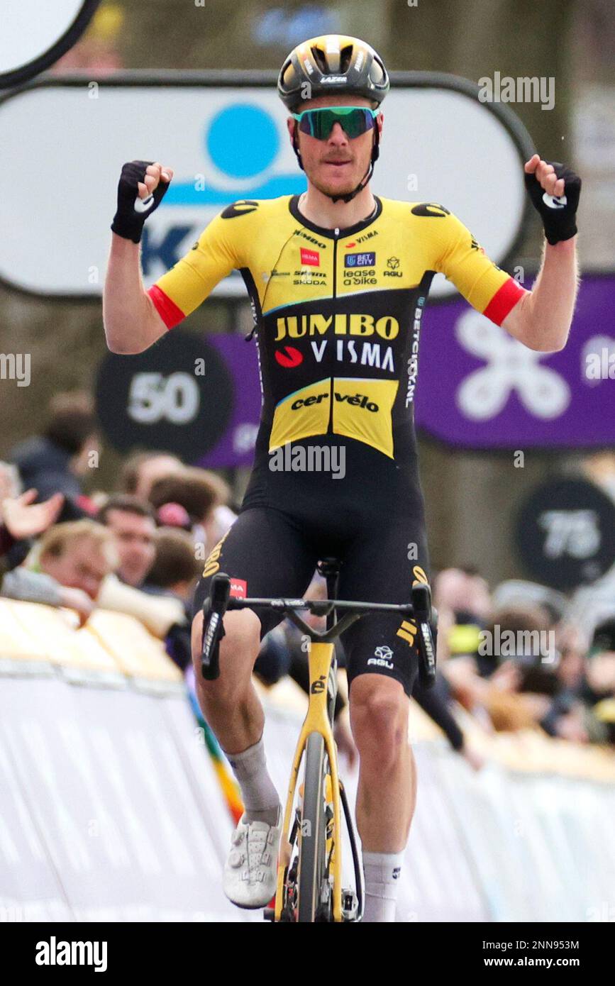 Netherland's Dylan van Baarle of the Jumbo Visma team crosses the ...