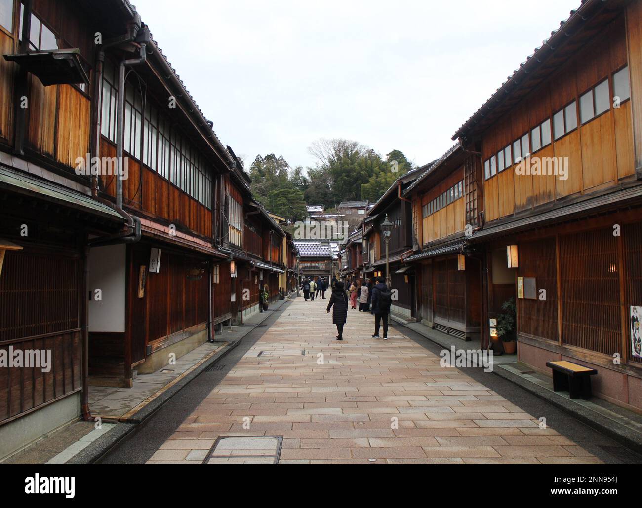 Higashi-Chaya district in Kanazawa, Japan (Words on the house lamps ...