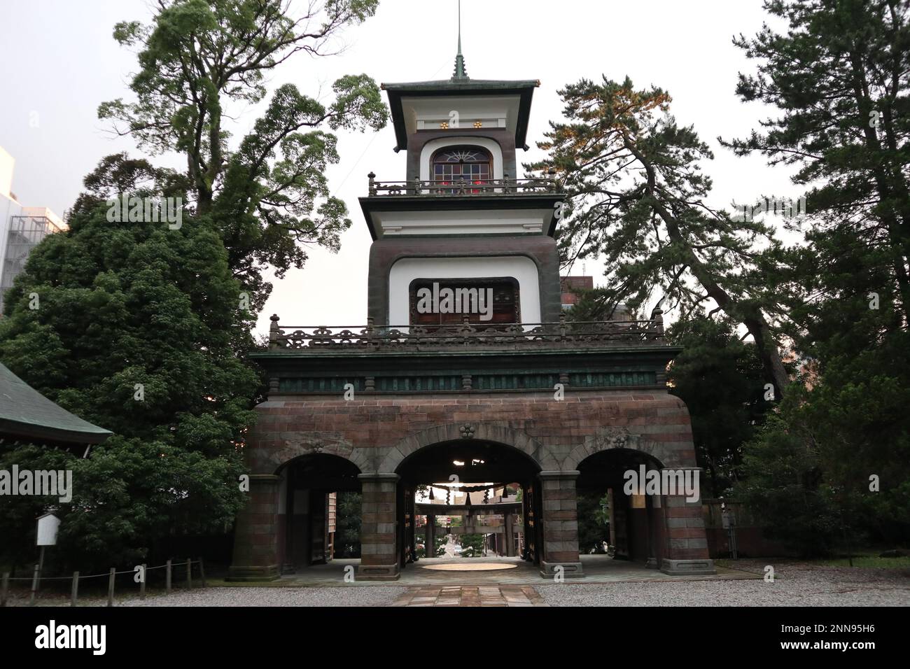 The retro gate of Oyama-jinja shrine in Kanazawa, Japan Stock Photo - Alamy