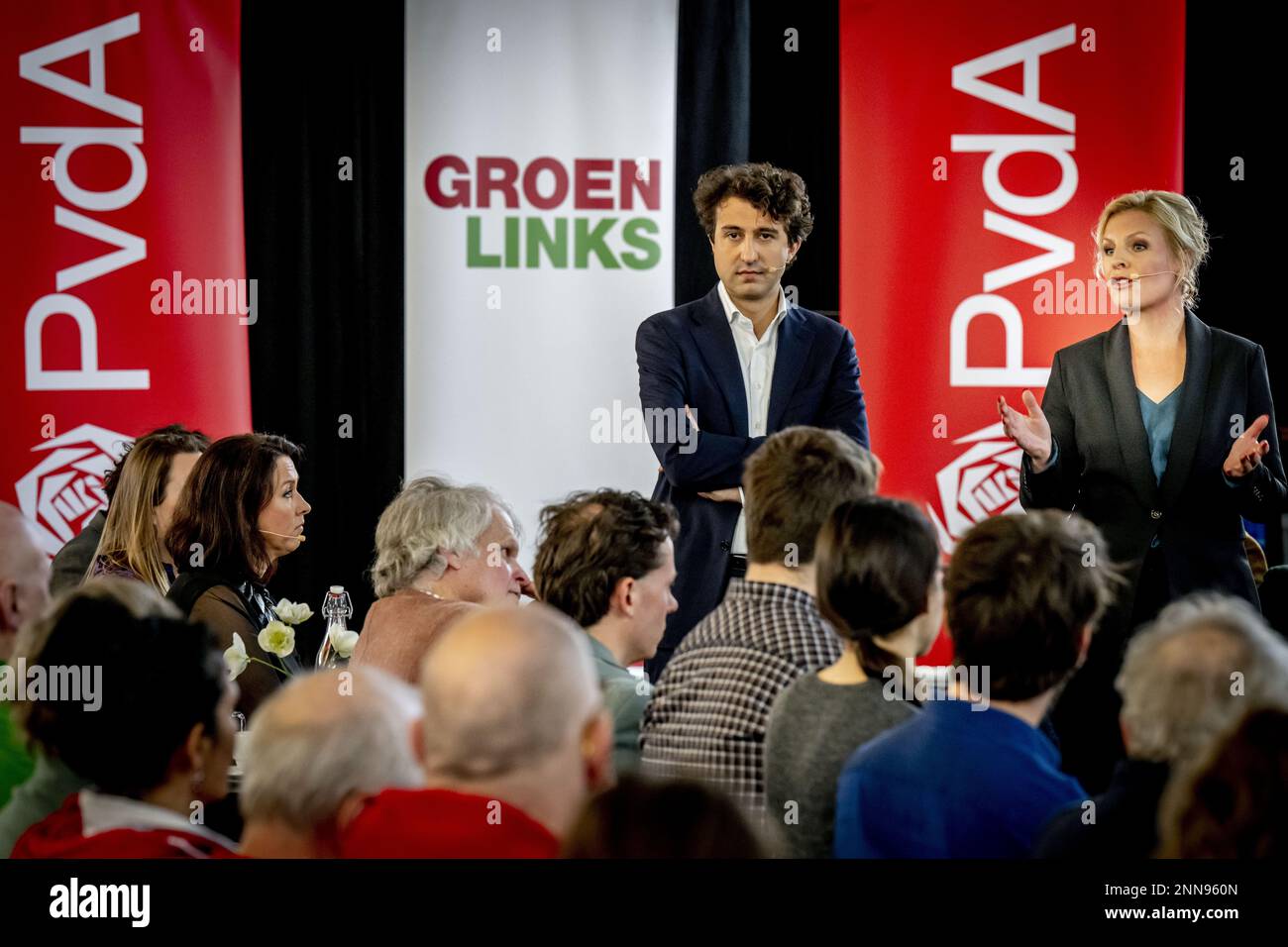 MIDDELBURG - Party chairmen Attje Kuiken (PvdA) and Jesse Klaver ...