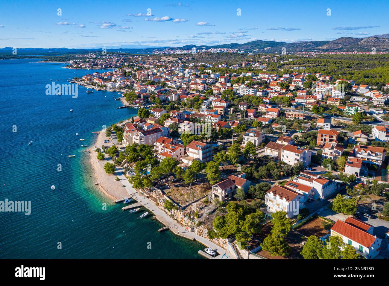 Island krapanj brodarica village aerial hi-res stock photography and ...