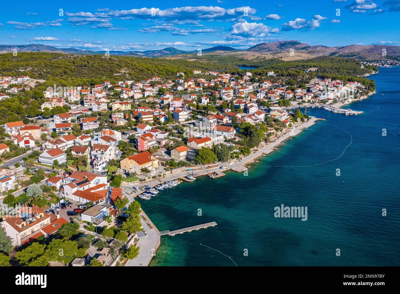 Island krapanj brodarica village aerial hi-res stock photography and ...