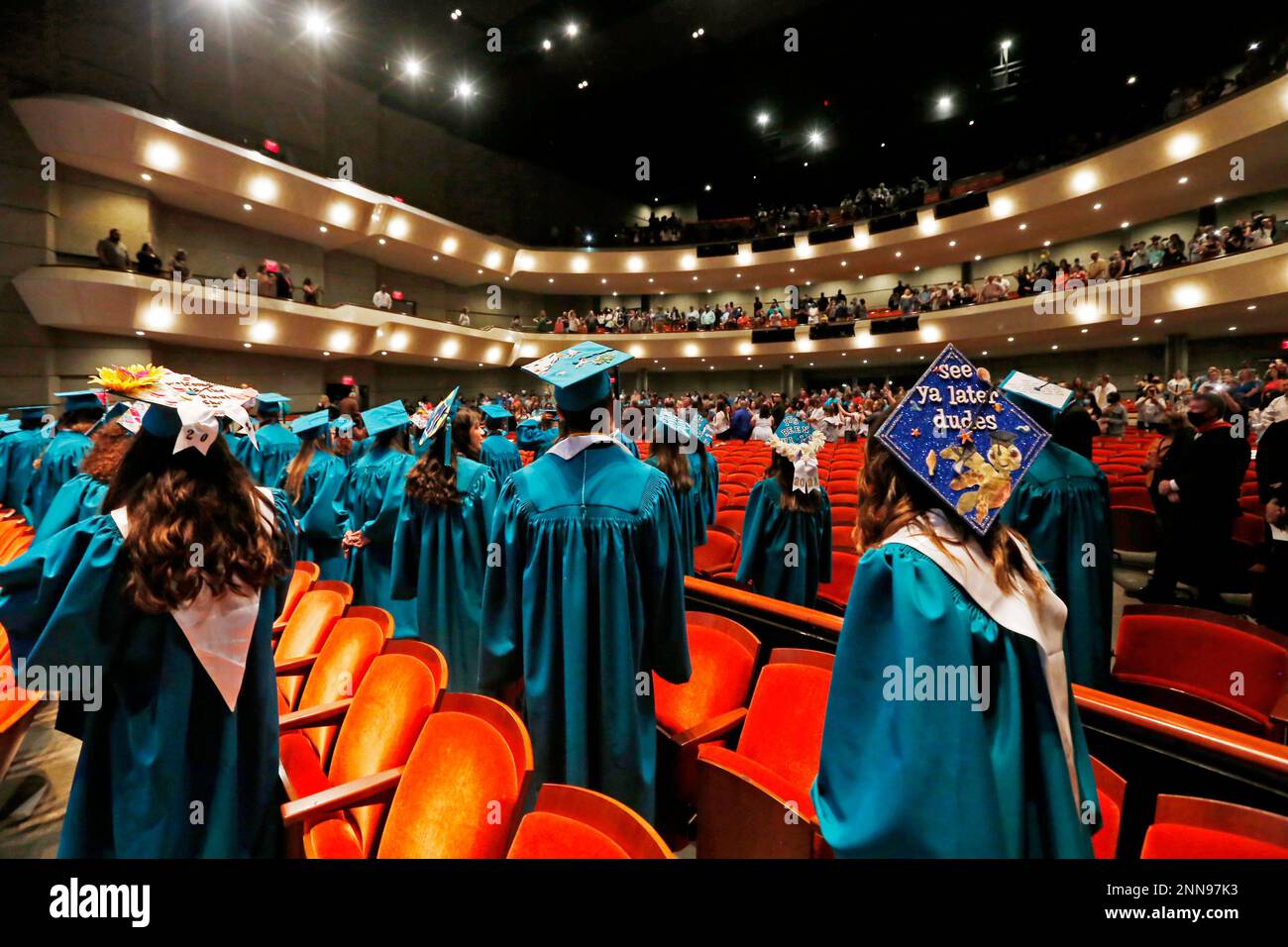 George H. W. Bush New Tech Odessa graduates look up at their families ...