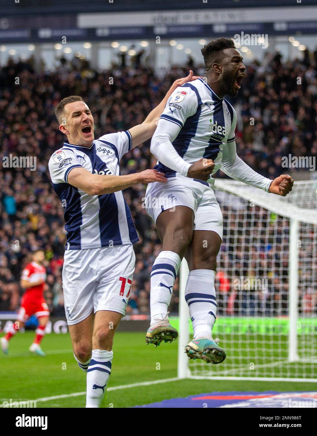 West Bromwich Albion's Daryl Dike celebrates scoring his second during ...