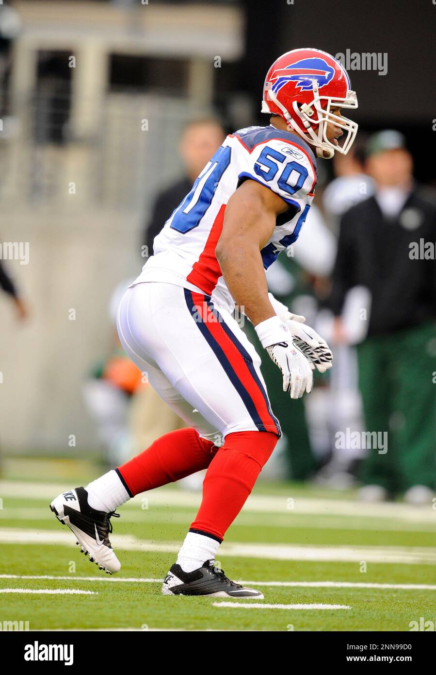 02 January 2011: Buffalo Bills linebacker Akin Ayodele (50) as the New ...