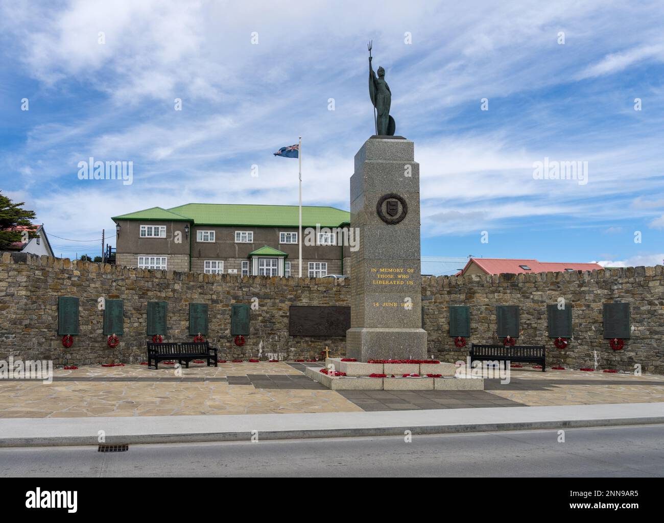 Port Stanley, Falkland Islands - 31 January 2023: War memorial to ...
