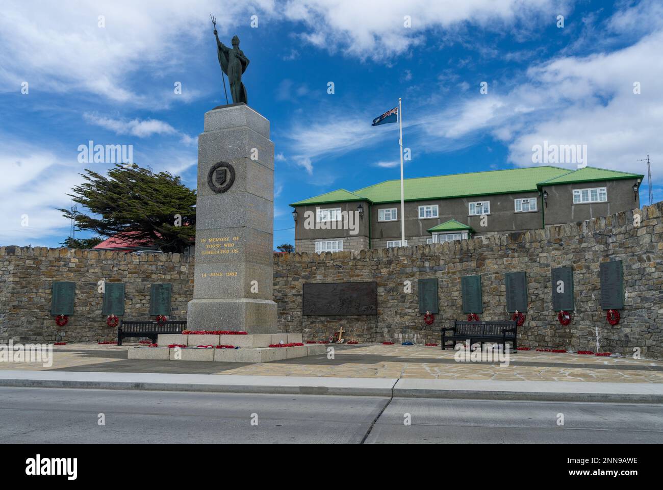 Port Stanley, Falkland Islands - 31 January 2023: War memorial to ...