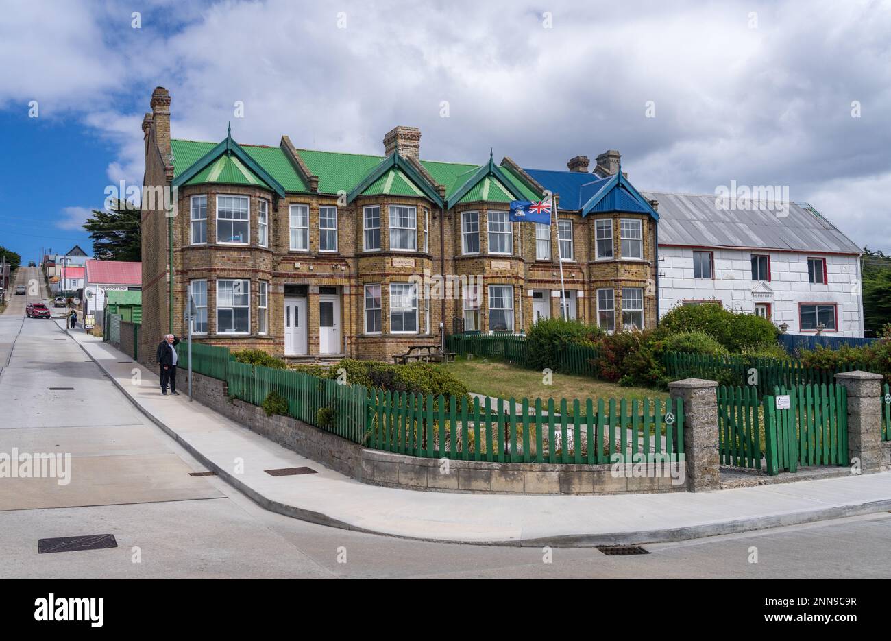Port Stanley, Falkland Islands - 31 January 2023: Terrace of ...