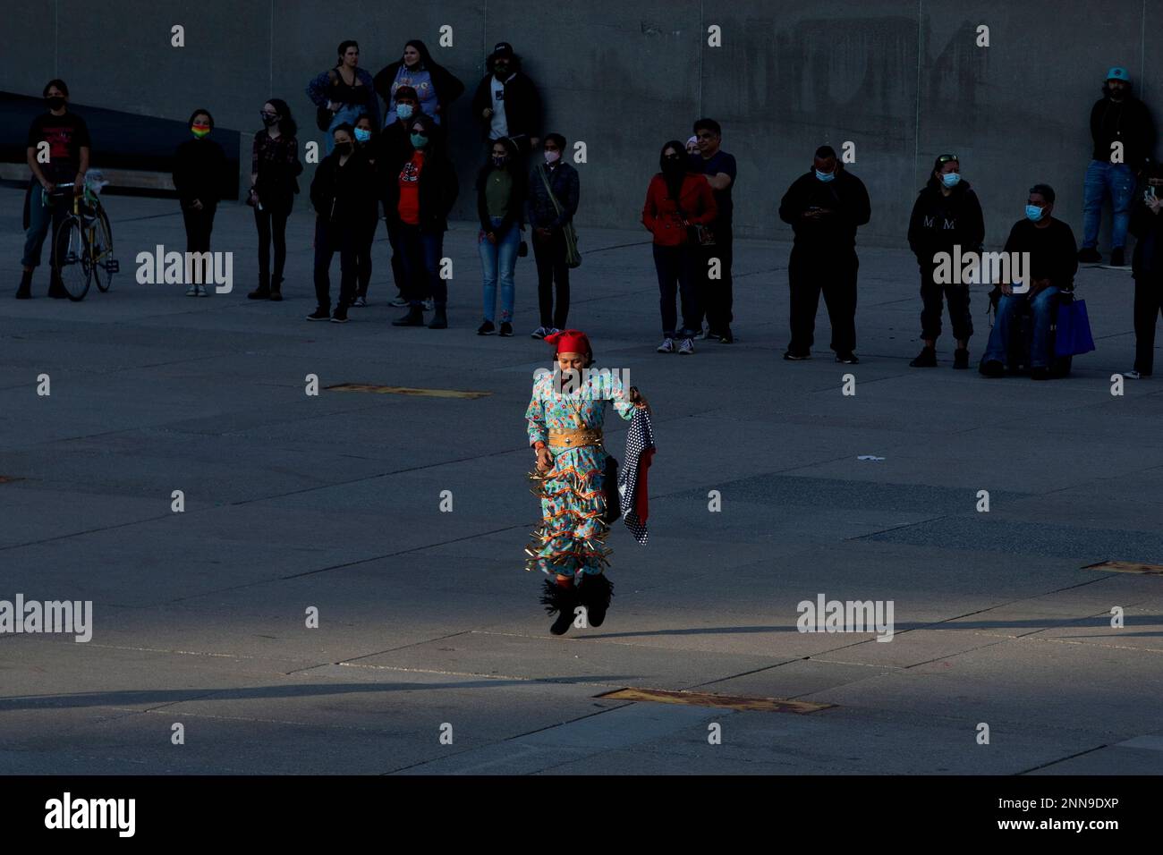 Kayla Sutherland dances a prayer during a vigil in Toronto on Sunday ...