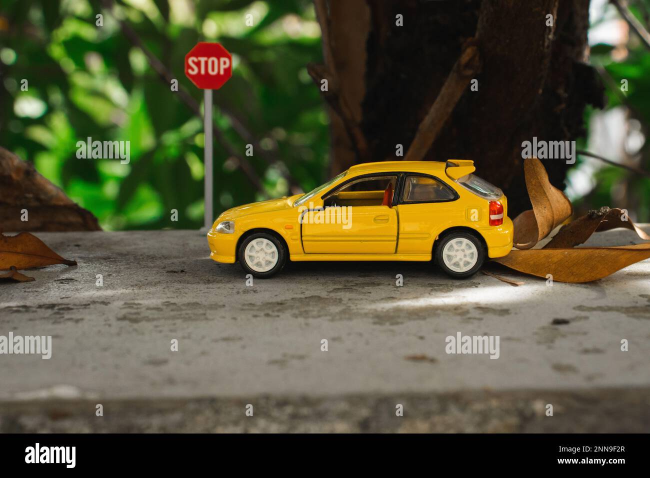 Toy car stop sign hi-res stock photography and images - Alamy