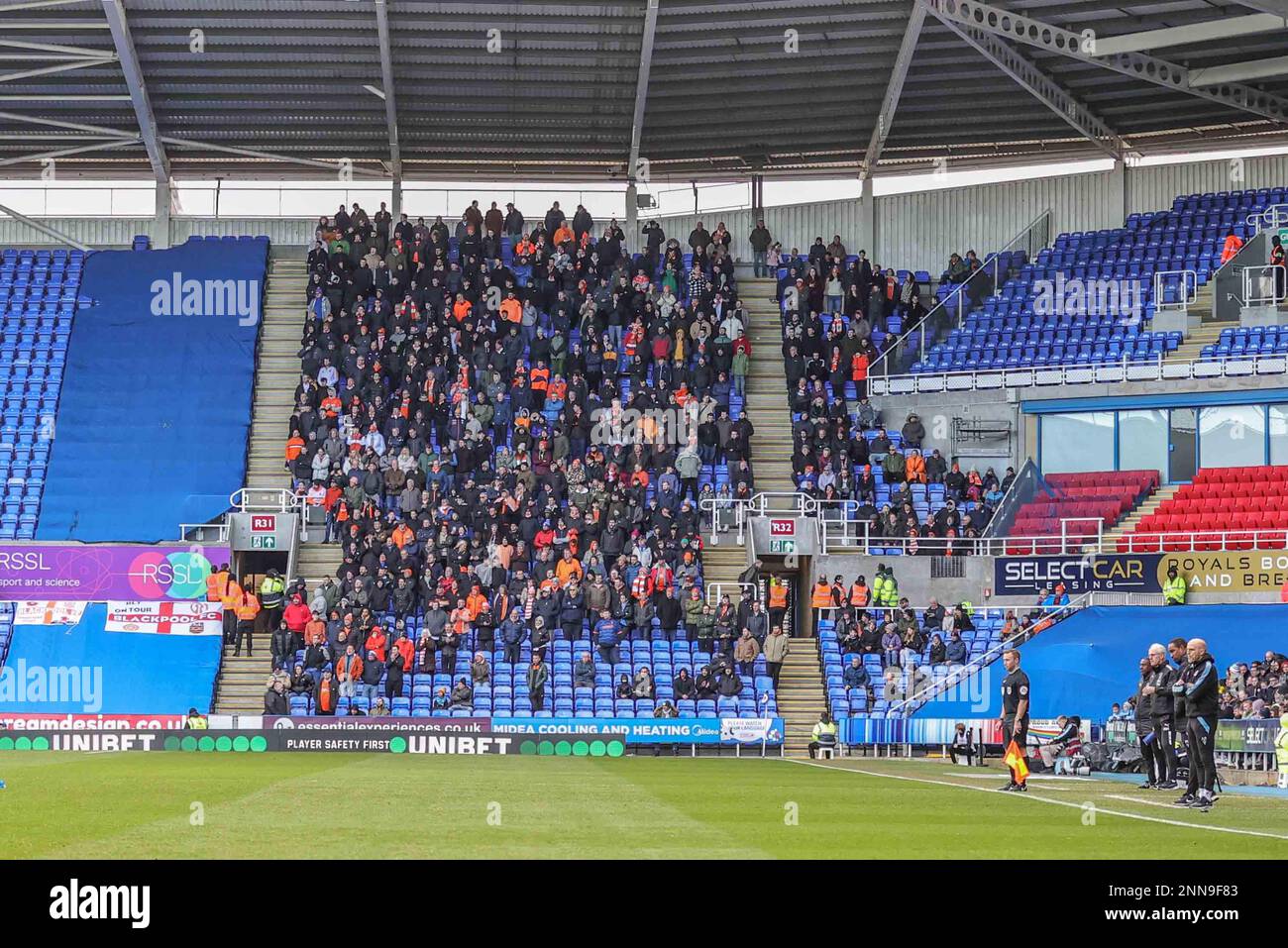 Traveling Blackpool fans during the Sky Bet Championship match Reading ...