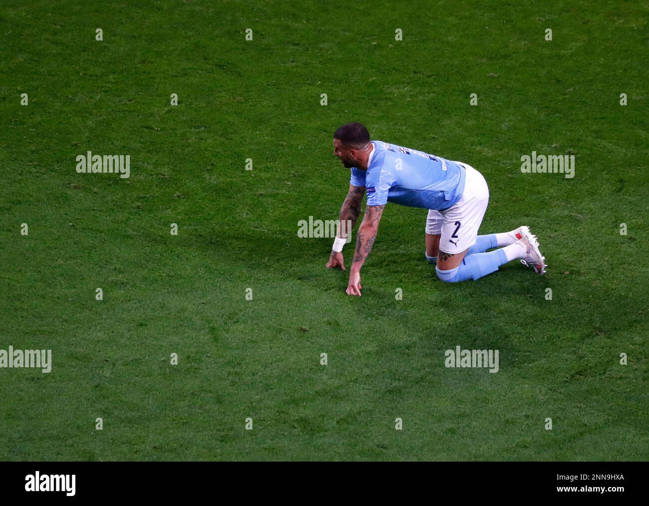 Manchester City's Kyle Walker reacts as players of Chelsea celebrate ...