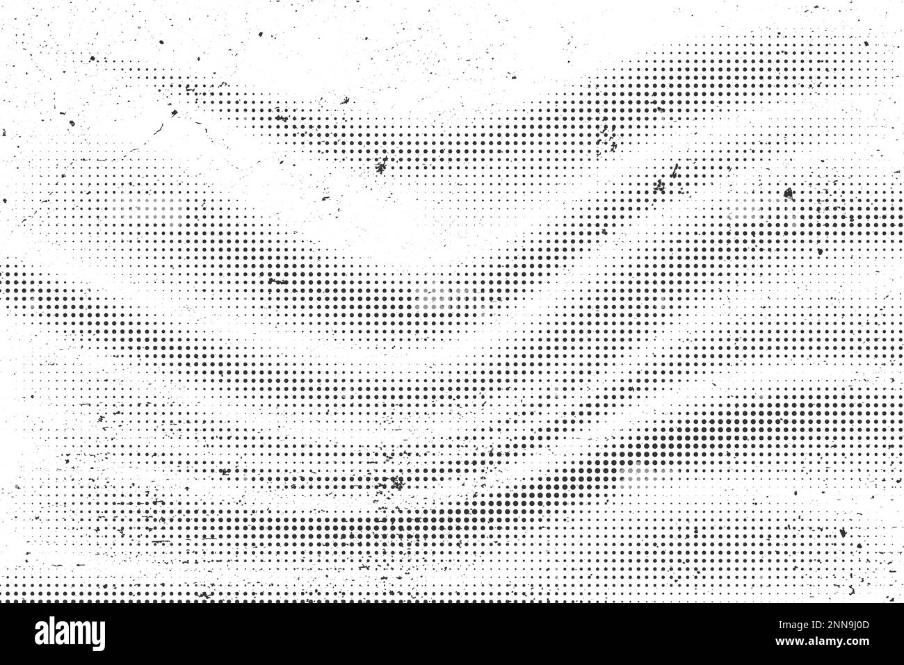 Dotted wavy halftone grunge texture. Black and white abstract background with wavy dotted ...