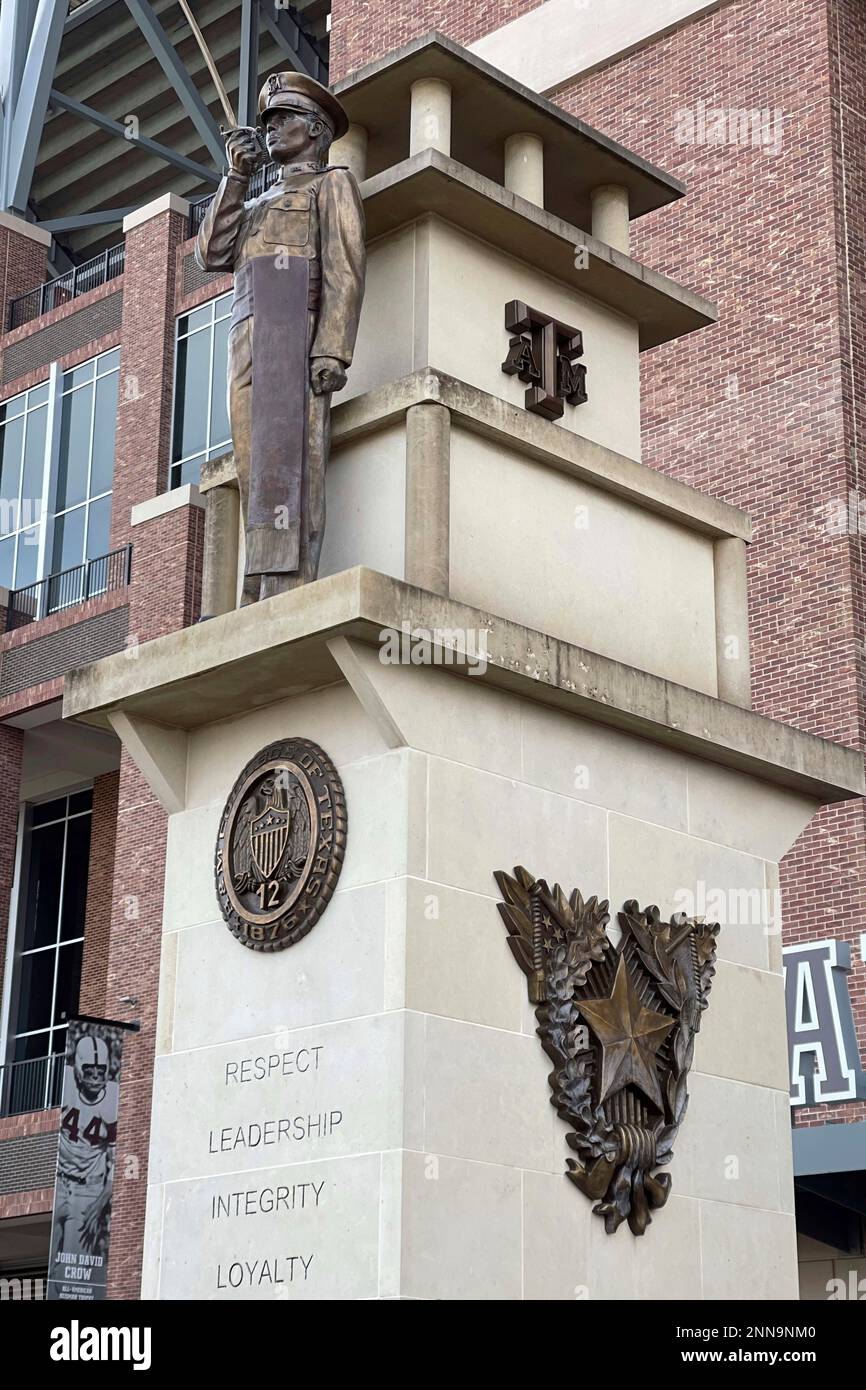 A general view of Core Values statue at Kyle Field, Wednesday, May 26 ...