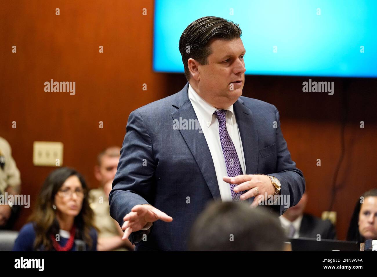Defense attorney Chad Frese delivers his closing arguments during ...