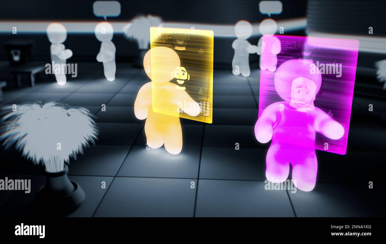 virtual reality avatars of users setting likes to their friends ...