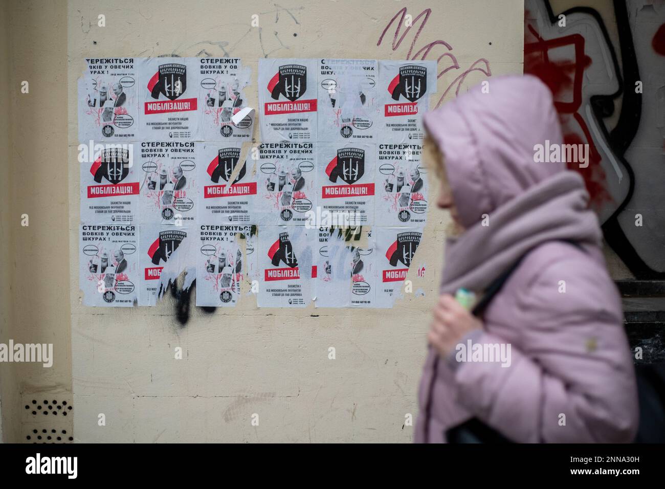 Mobilization posters in Kyiv, Ukraine, February 24, 2023. (CTK Photo ...