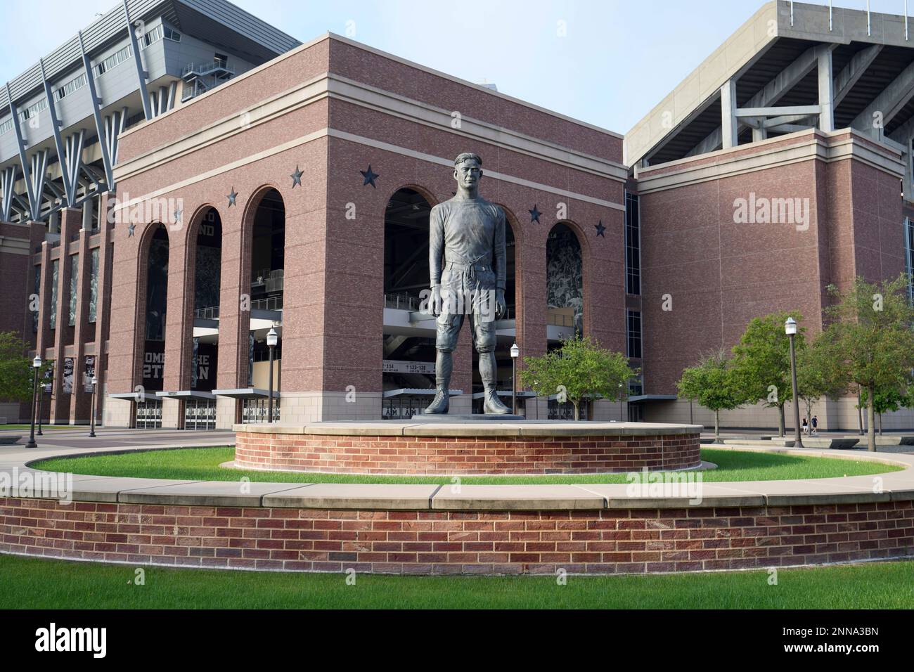 A general view of the 12th Man Statue of E. King Gill at Kyle Field ...