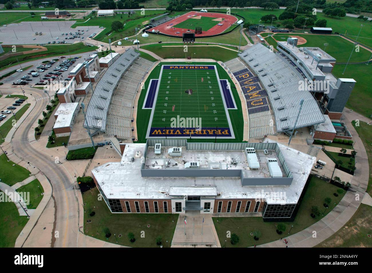 An aerial view of Panther Stadium at Blackshear Field on the campus of ...