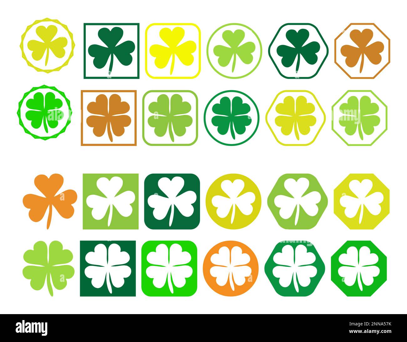 Clover Leaves Colorful Vector Icon Set Stock Vector Image & Art - Alamy
