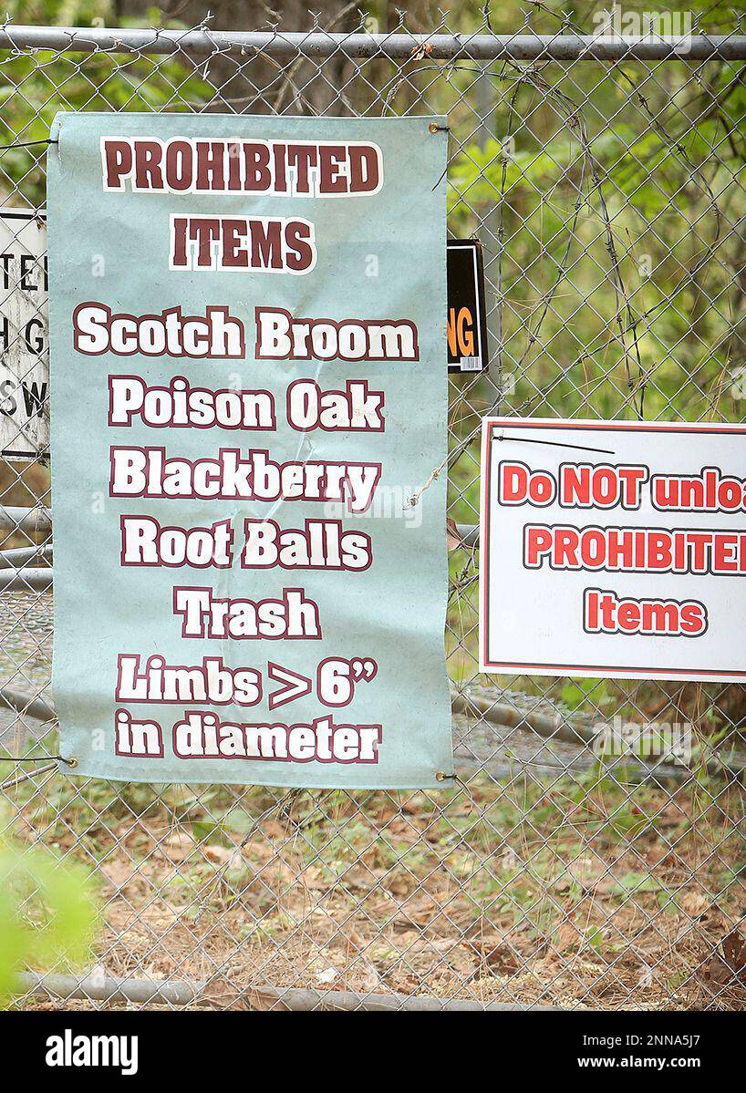 Prohibited items at the green waste dump include: scotch broom, poison ...