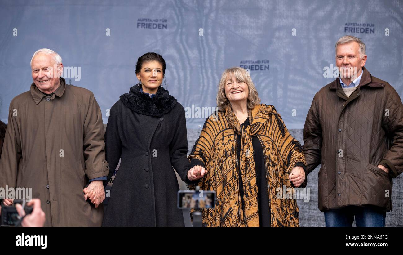 Berlin, Germany. 25th Feb, 2023. Oskar Lafontaine (l-r), Sahra ...
