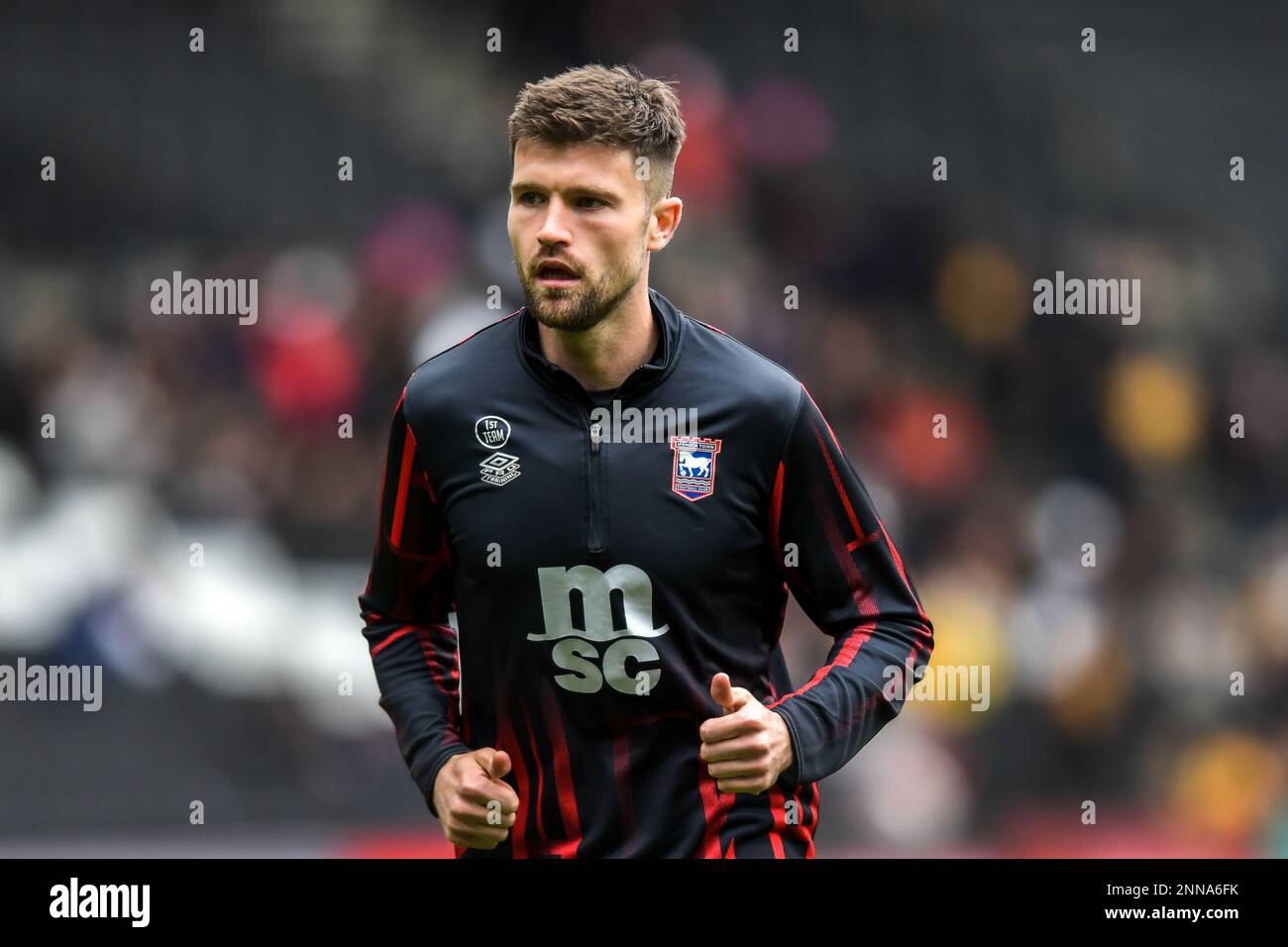 Cameron Burgess (15 Ipswich Town) warm-up prior to the Sky Bet League 1 ...