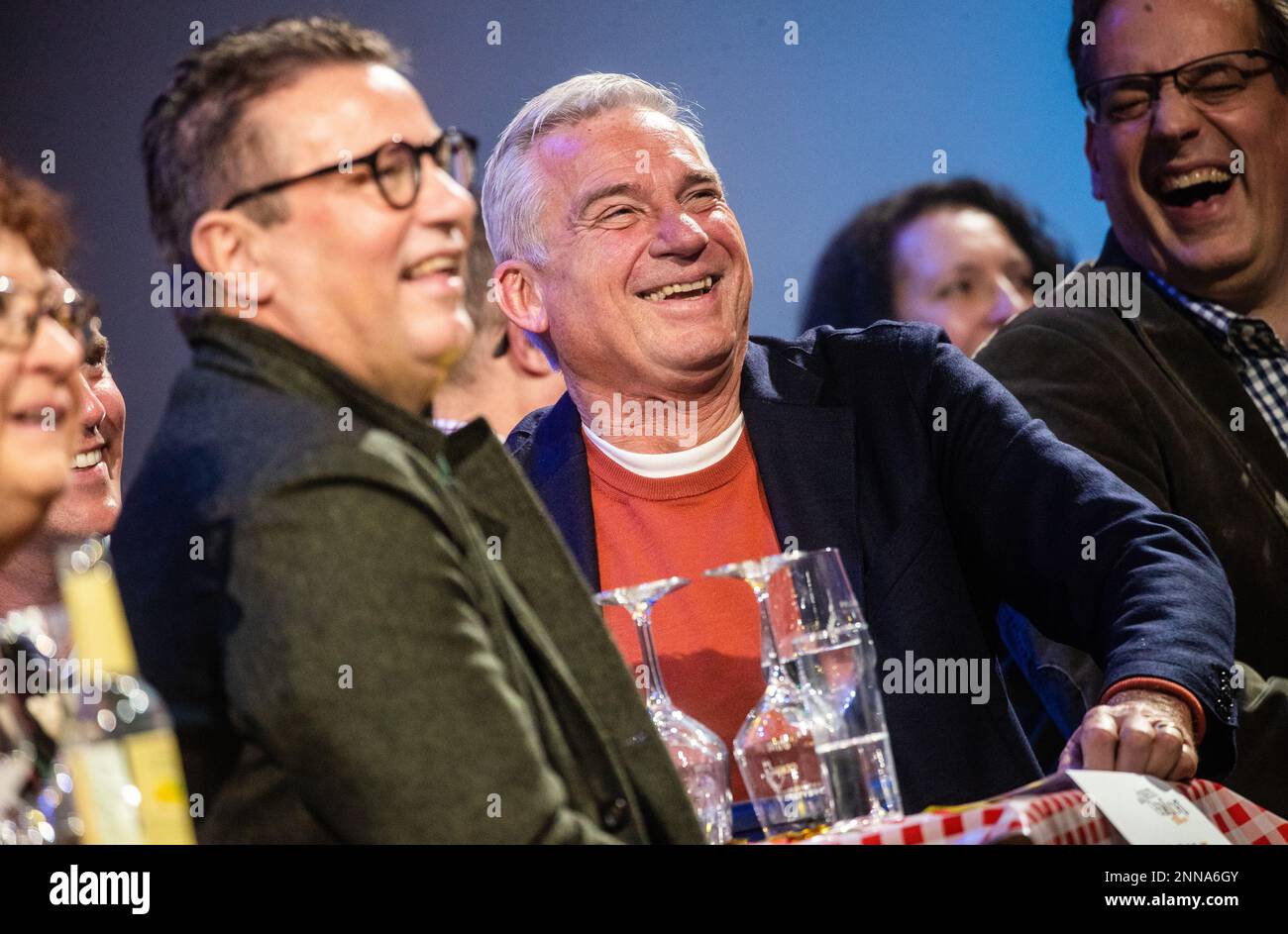 Fellbach, Germany. 25th Feb, 2023. Thomas Strobl (2nd from right, CDU ...