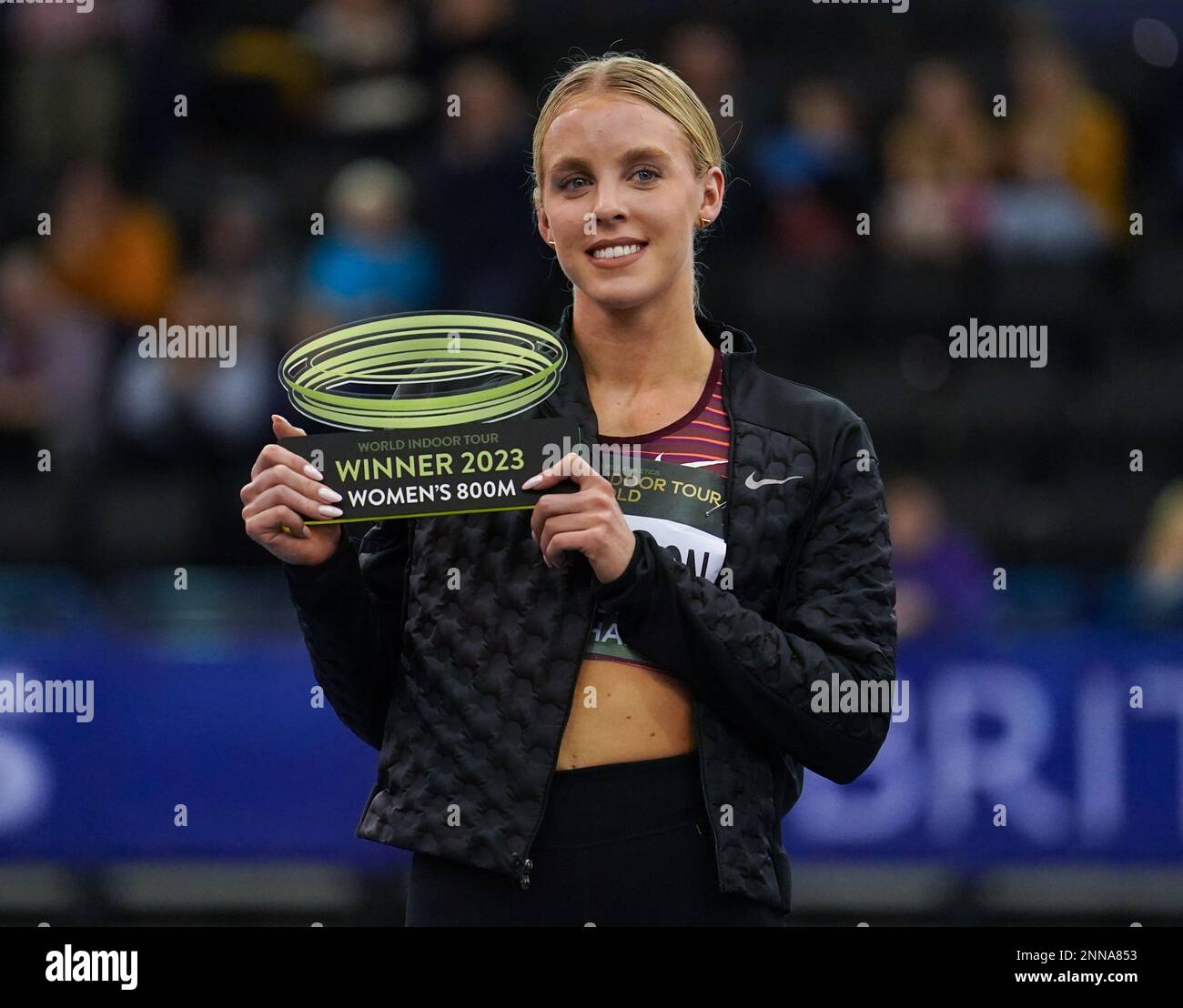 Keely Hodgkinson after winning the World Indoor Tour Women's 800m ...