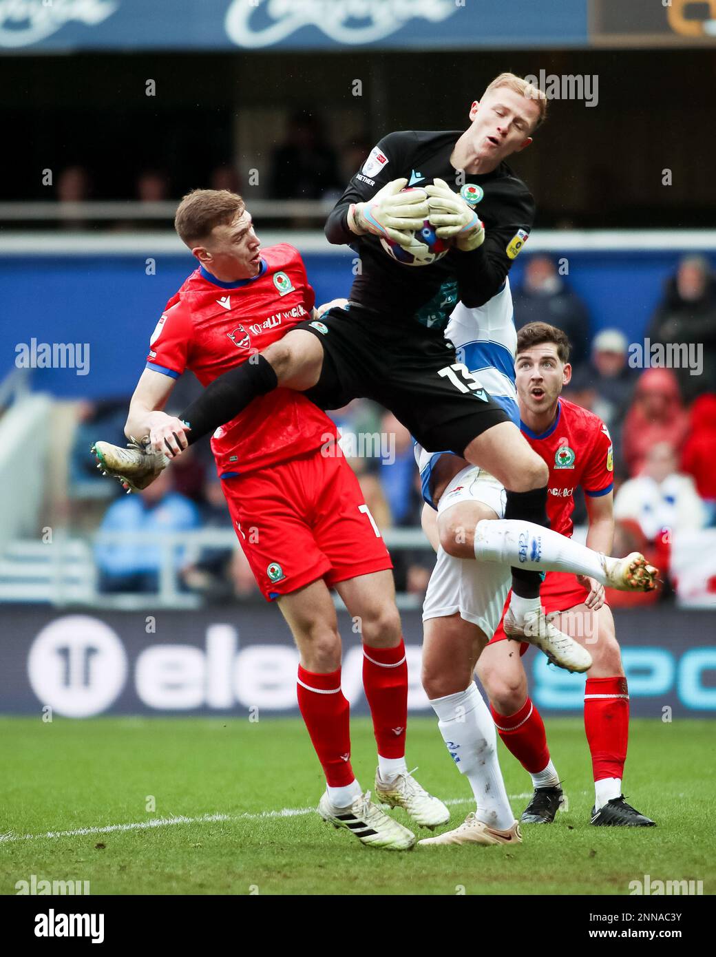 Blackburn Rovers goalkeeper Aynsley Pears saves a shot during the Sky ...