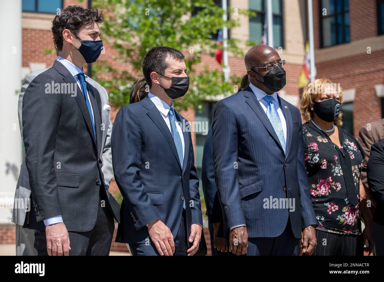 05/21/2021 — East Point, Georgia — Sen. Jon Ossoff, left, United States ...