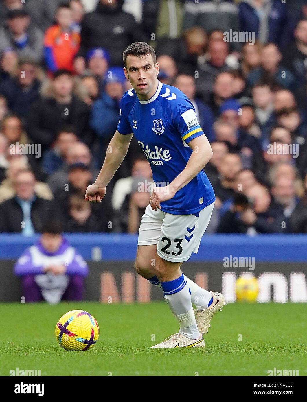 Everton captain Seamus Coleman wearing a captain?’s armband in Ukraine ...