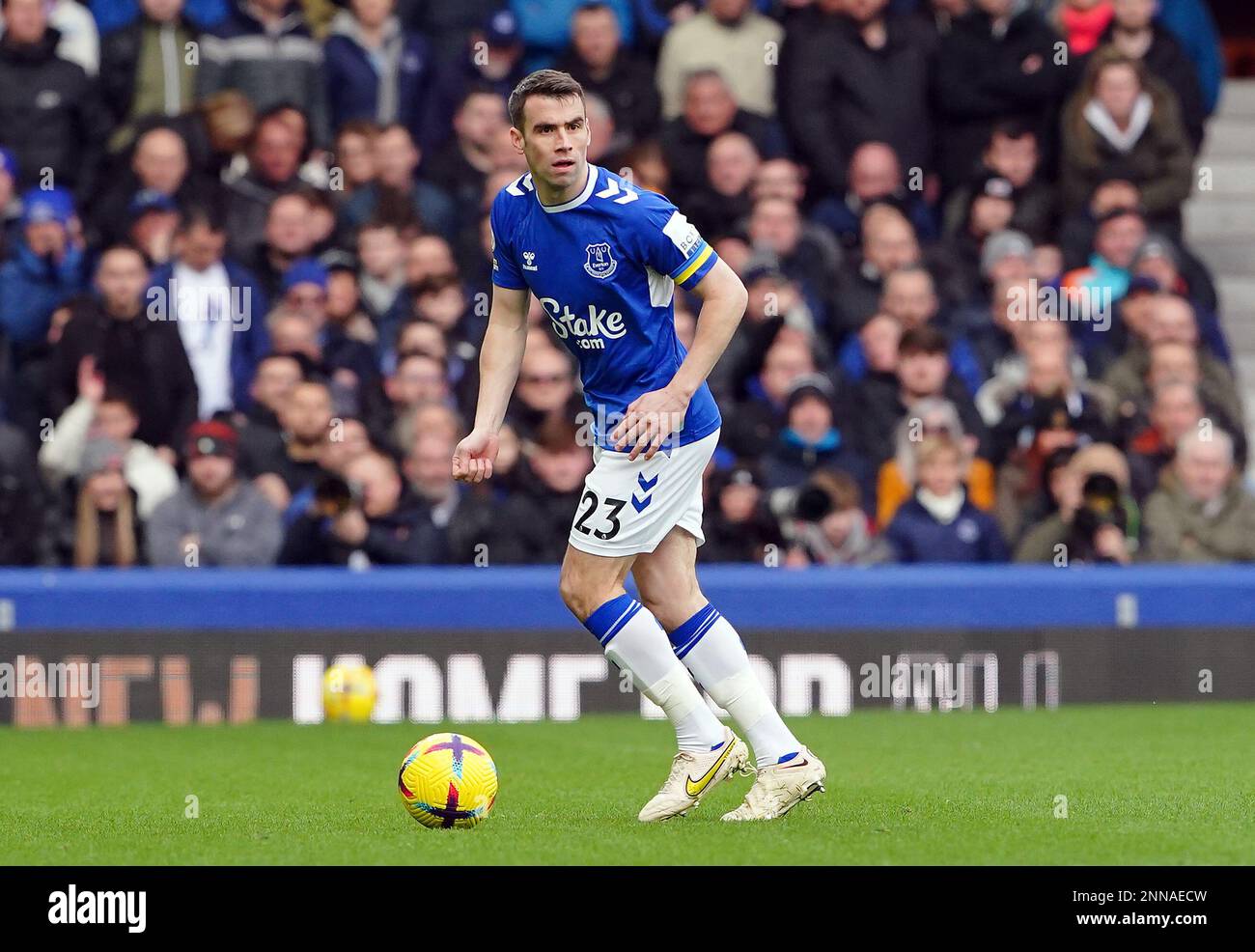 Everton captain Seamus Coleman wearing a captain?’s armband in Ukraine ...