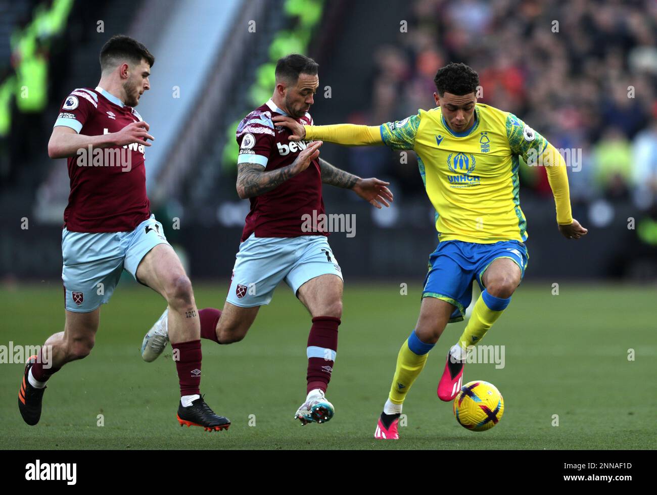 Nottingham Forest's Morgan Gibbs-White in action against West Ham ...