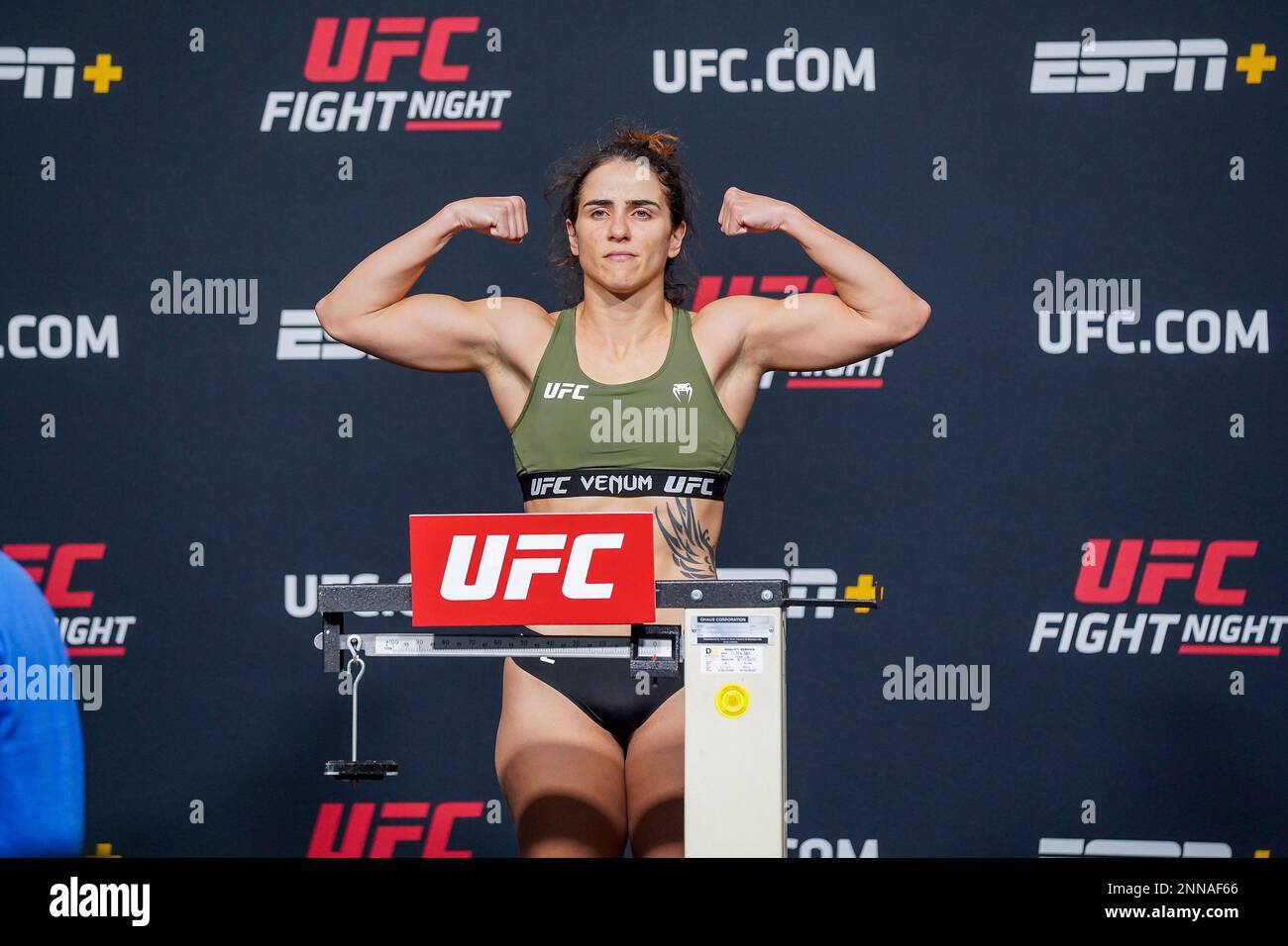 LAS VEGAS, NV - MAY 21: Norma Dumont gets on the scale during the ...