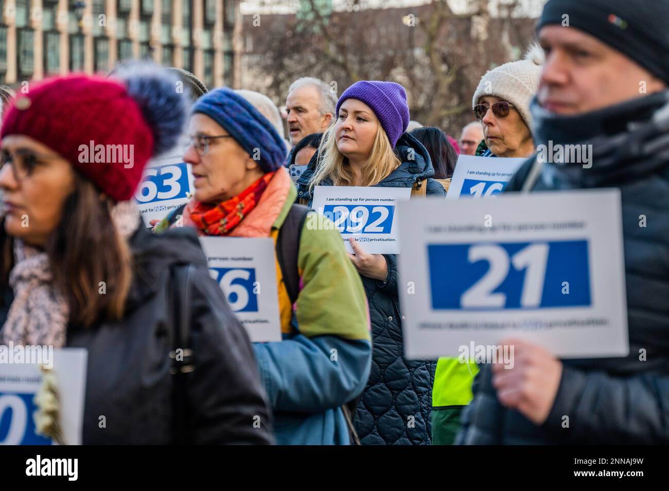 London, UK. 25th Feb, 2023. The We Own It campaign protests, in ...