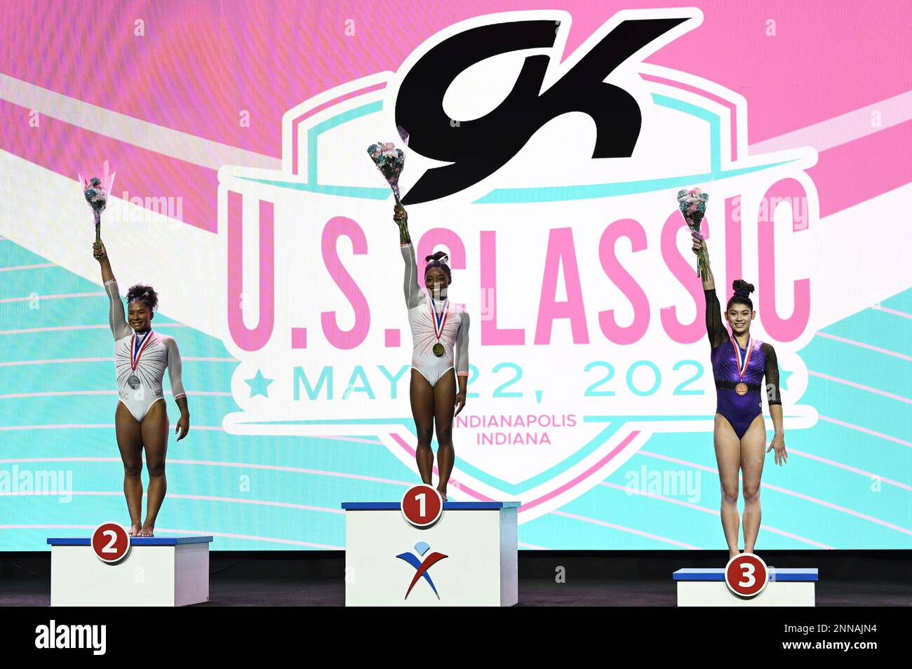 May 22, 2021, Indianapolis, Indiana, U.S: JORDAN CHILES, SIMONE BILES ...