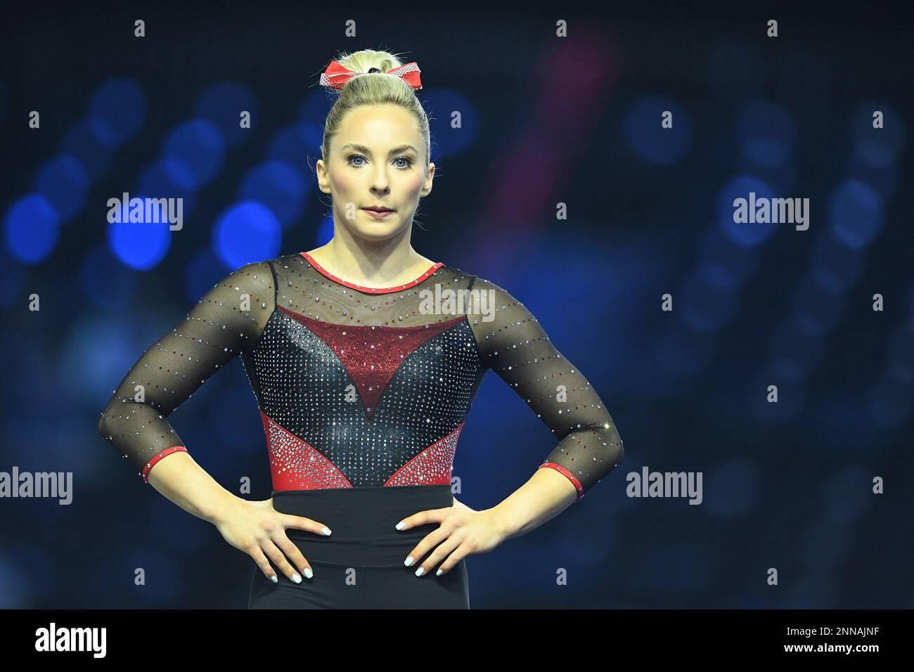 May 22, 2021, Indianapolis, Indiana, U.S: MYKAYLA SKINNER waits to warm ...