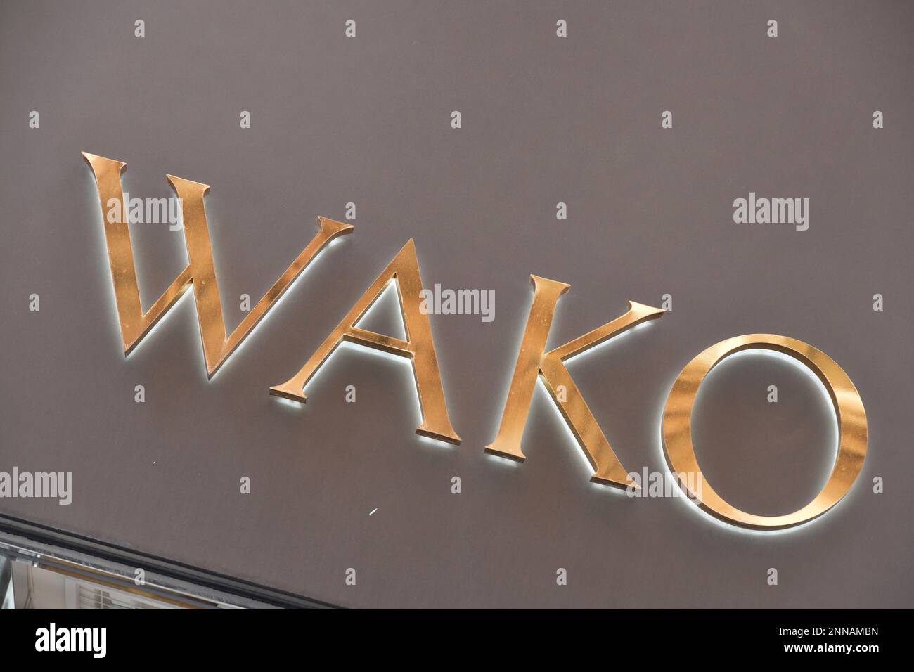A picture taken on April 23, 2021 shows a logo of Wako, a commercial ...
