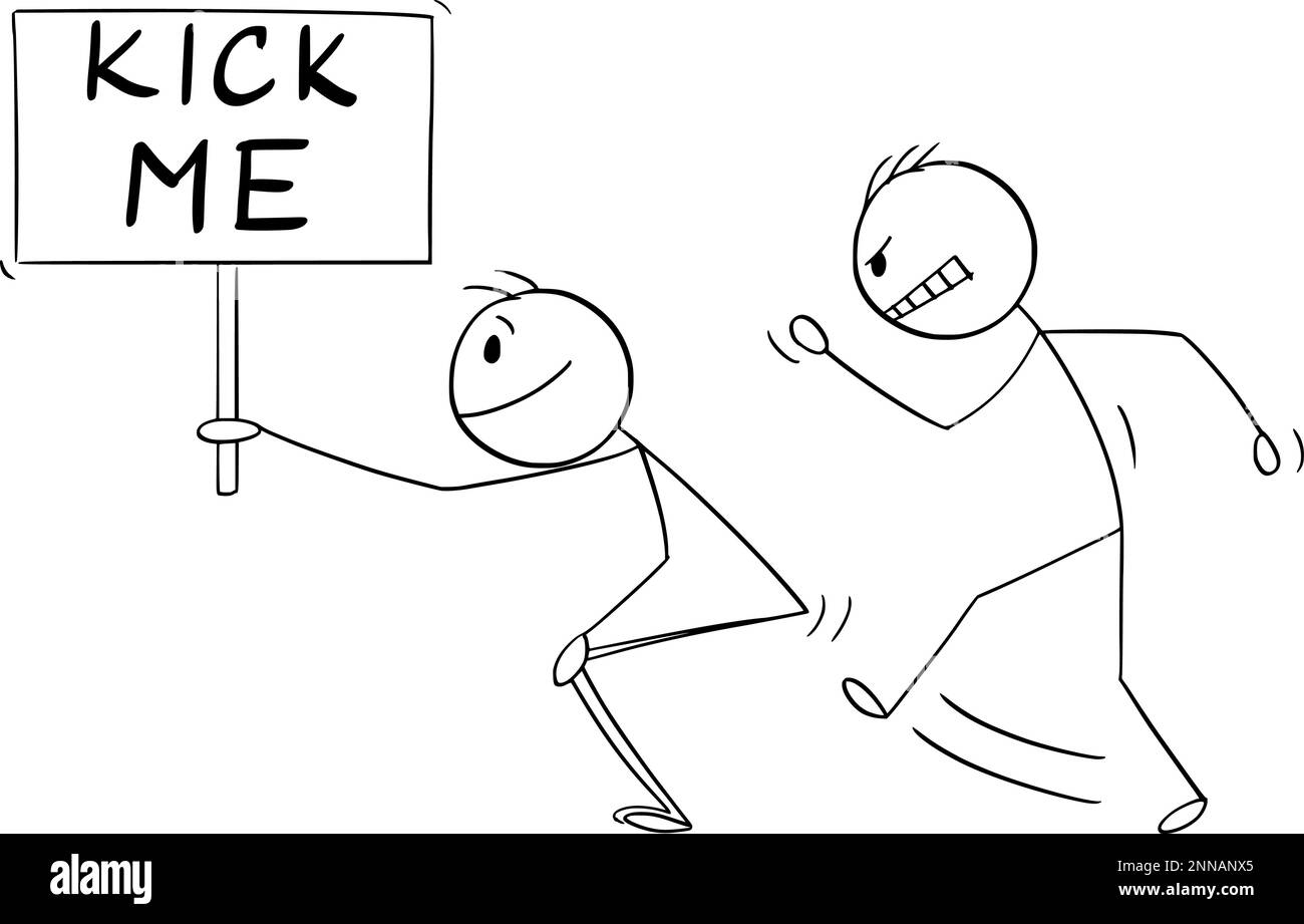 Kick to Ass, Backside, Buttocks or Bottom , Vector Cartoon Stick Figure ...