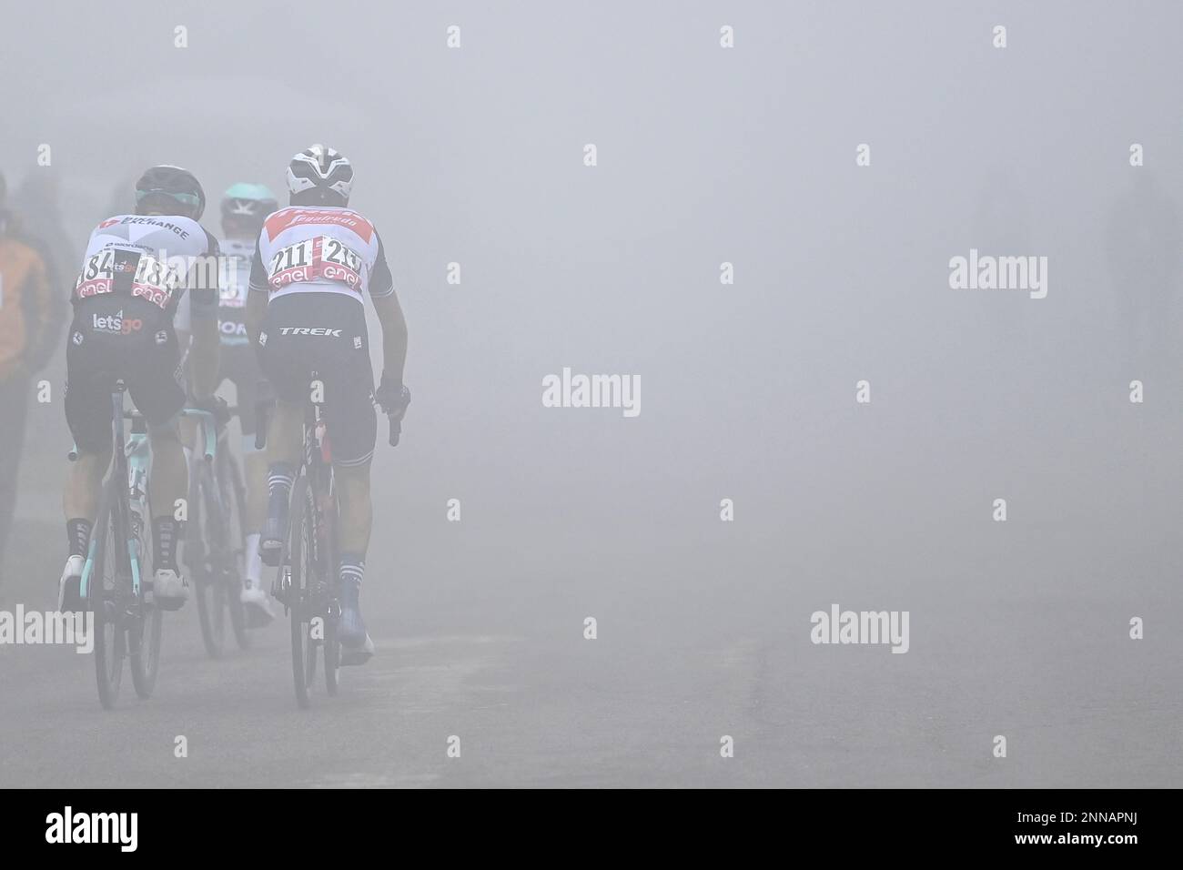 Cyclists pedal during the 14th stage of the Giro D'Italia tour of Italy ...