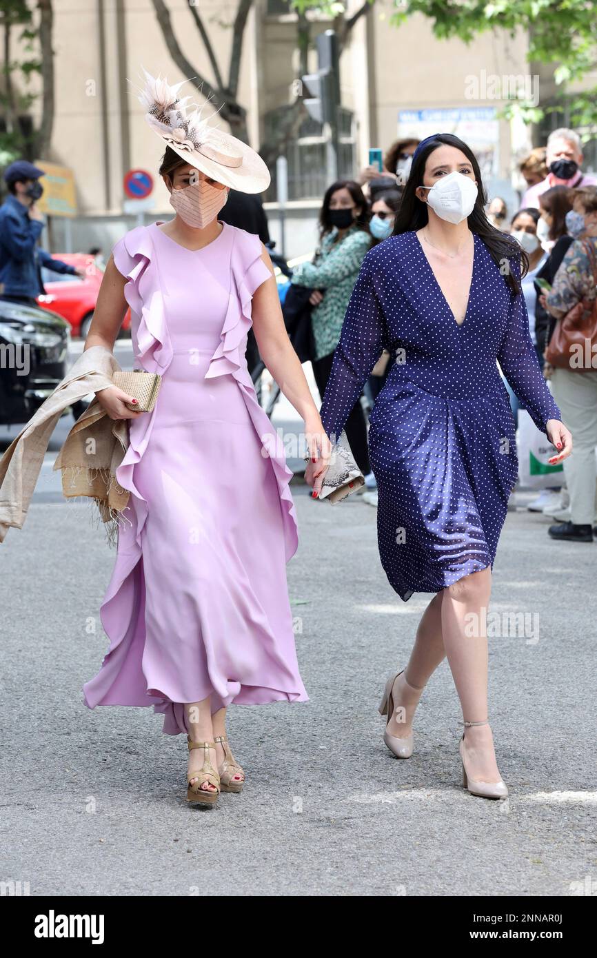 Arrival of guests at Liria Palace for the wedding of Carlos Fitz-James ...
