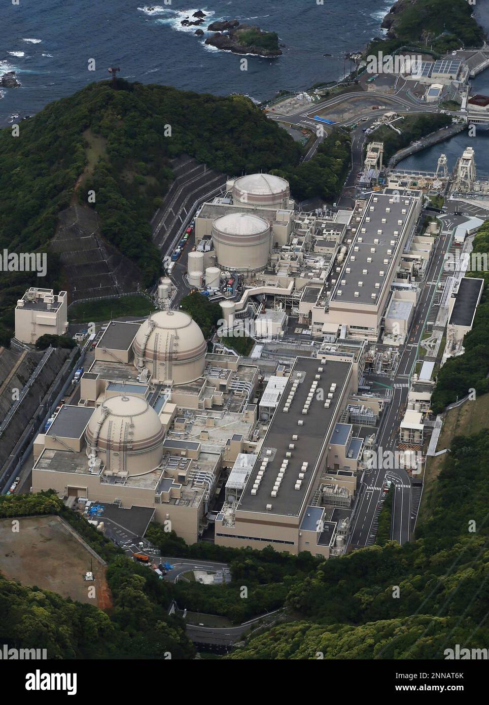 An aerial photo shows Ōi nuclear power station operated by Kansai ...