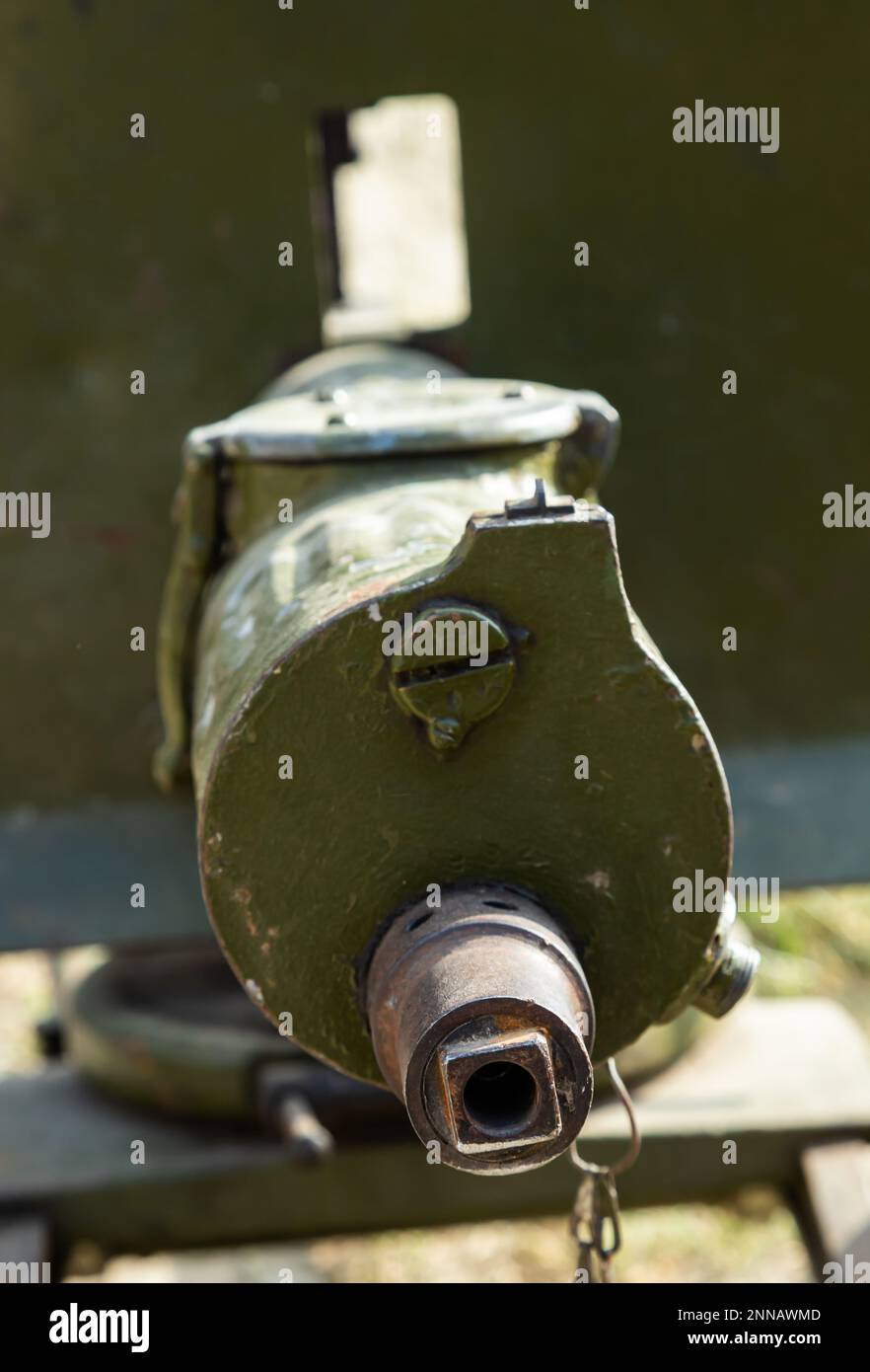 The ancient machine gun system of Old Maxim close up Stock Photo - Alamy